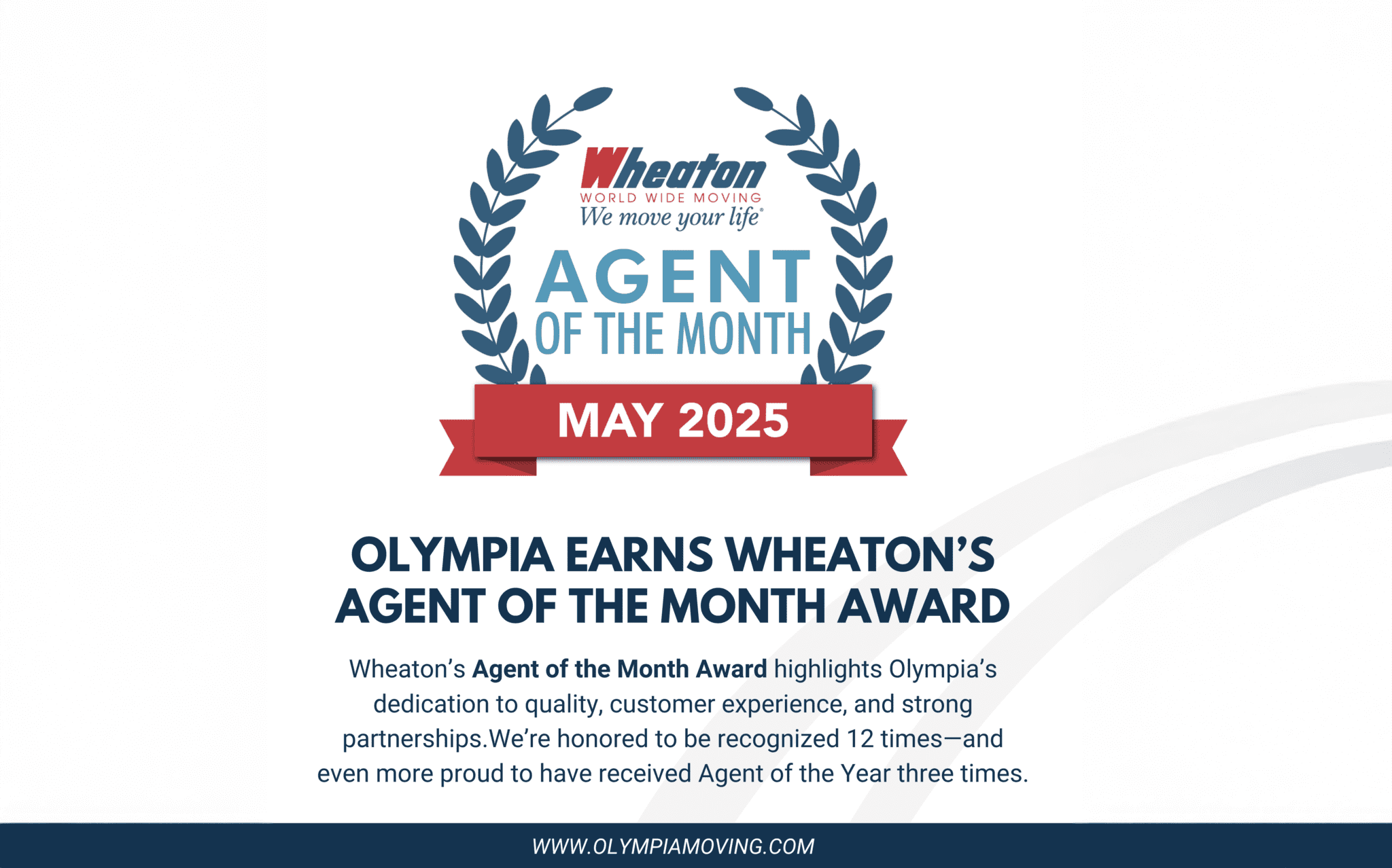 Olympia Moving & Storage Recognized as Wheaton’s Agent of the Month for ...